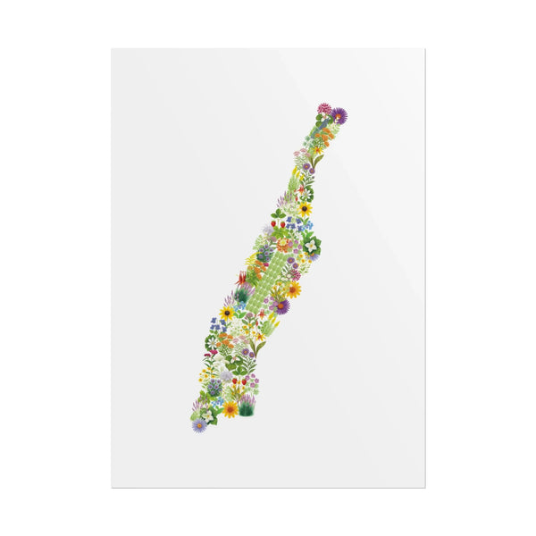 Manhattan Wildflower Map (Watercolor Print) | US Wildflower Maps