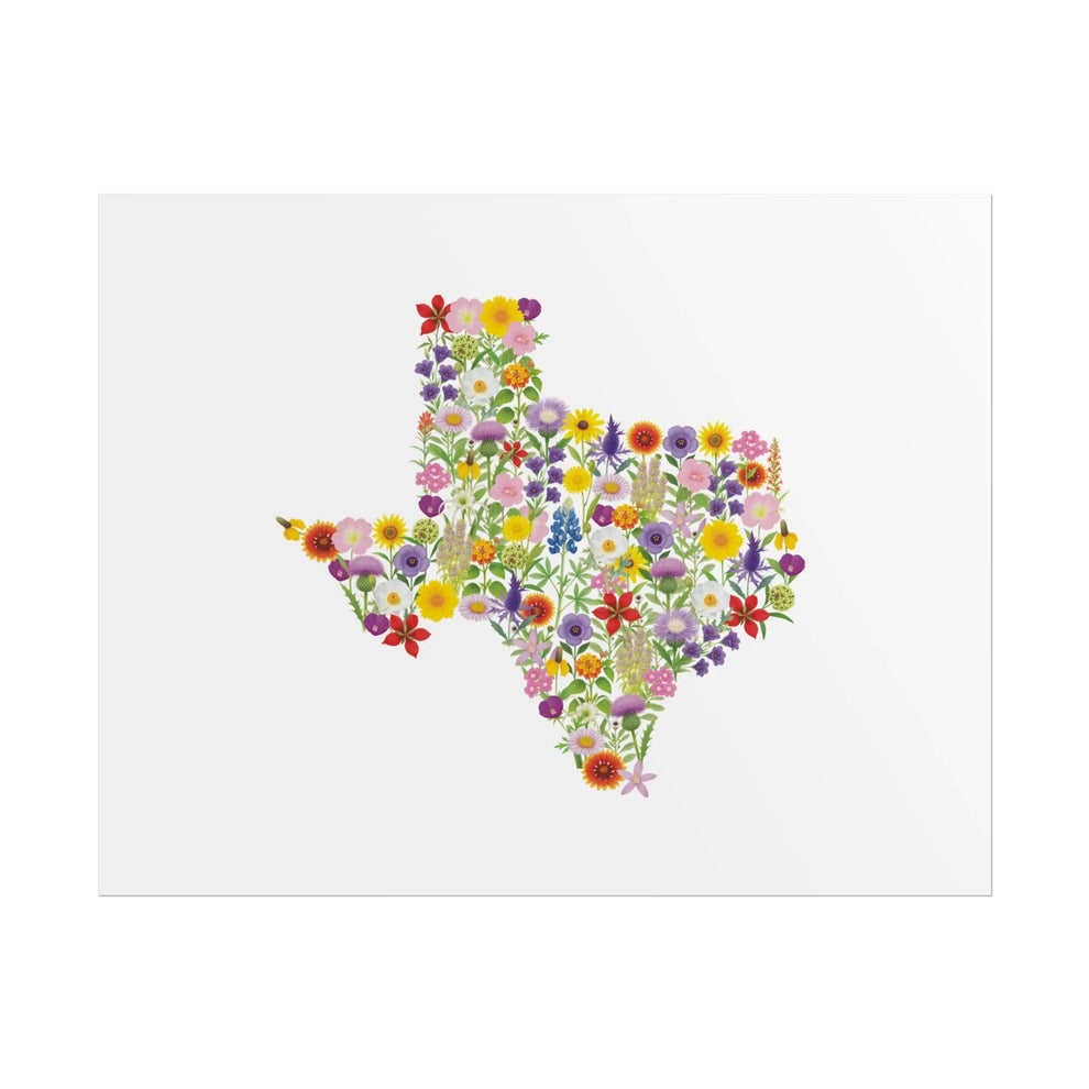 Texas Wildflower Map (Watercolor Print) | US Wildflower Maps