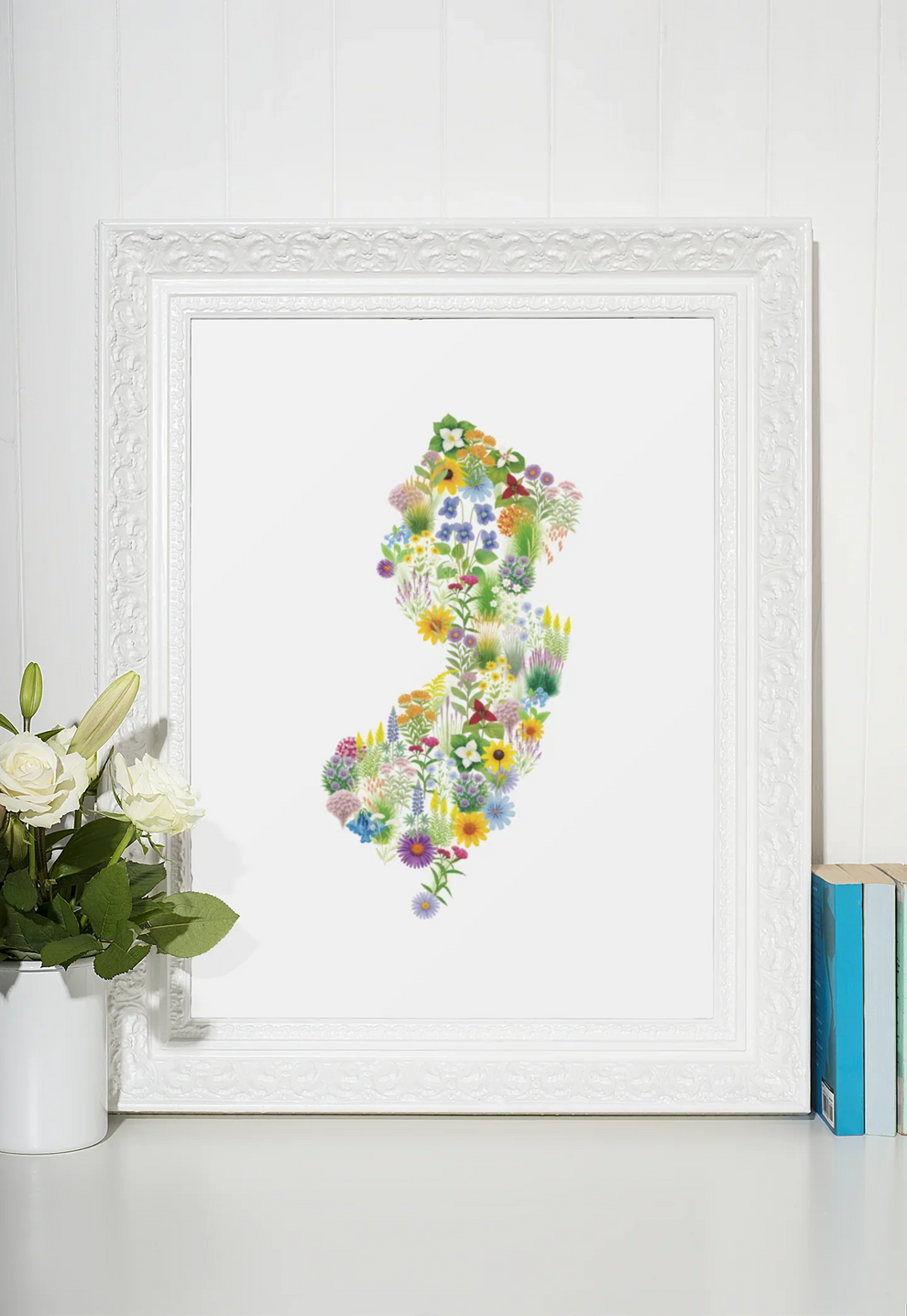 New Jersey Wildflower Map (Watercolor Print) | US Wildflower Maps