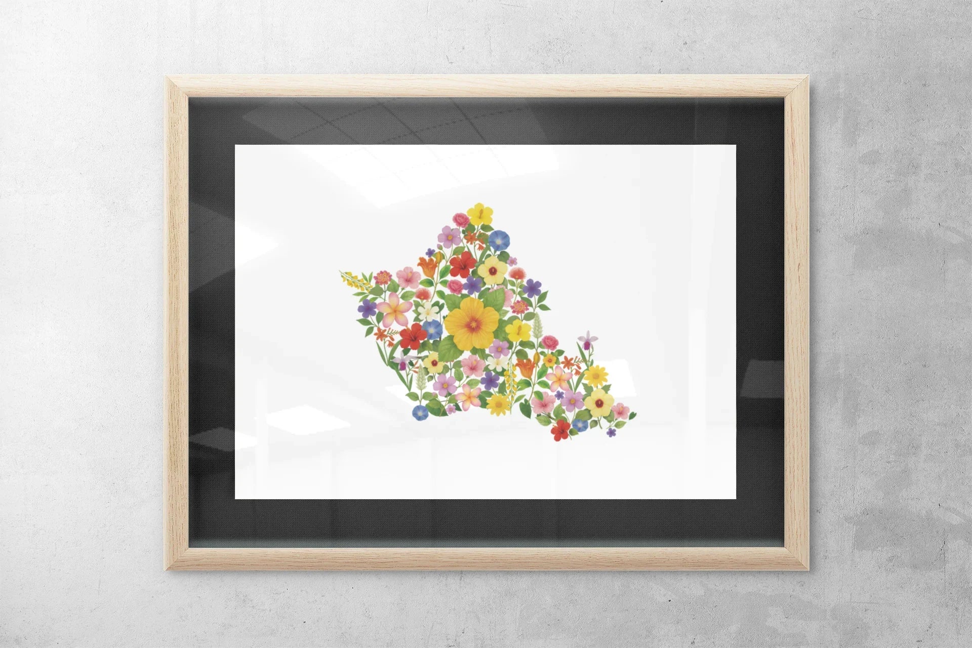 Oahu Wildflower Map (Watercolor Print) | US Wildflower Maps