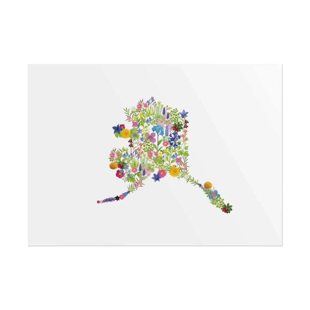Alaska Wildflower Map (Watercolor Print) | US Wildflower Maps