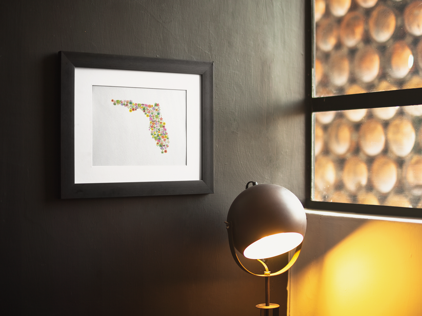 Florida Wildflower Map (Watercolor Print) | US Wildflower Maps